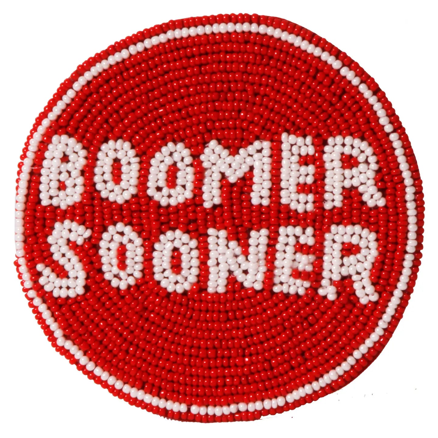 Oklahoma OU "Boomer Sooners" Beaded Button in Red and White – Galveston ...